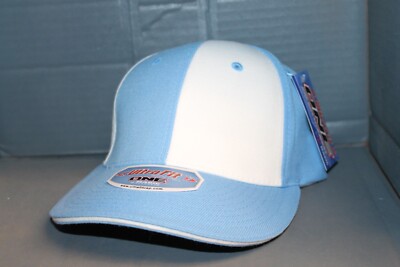 mens light blue white premium canvas twill flexfit pinwheel hat unc ...