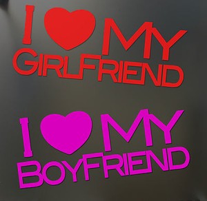 I ♥ MY BOYFRIEND or GIRLFRIEND Sticker Love Heart JDM Car Window ...