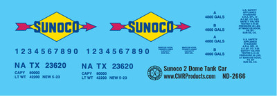 HO Scale - Sunoco 2 Dome Tank Car Decals | eBay