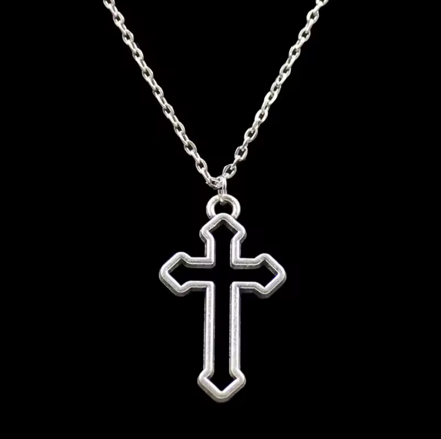 Hollow Cross Necklace Gothic Silver Color Men Women Gift Jewelry | eBay