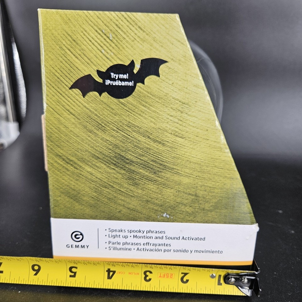 Gemmy Animated Crystal Ball Halloween Skull Eye Motion Sound Light ...