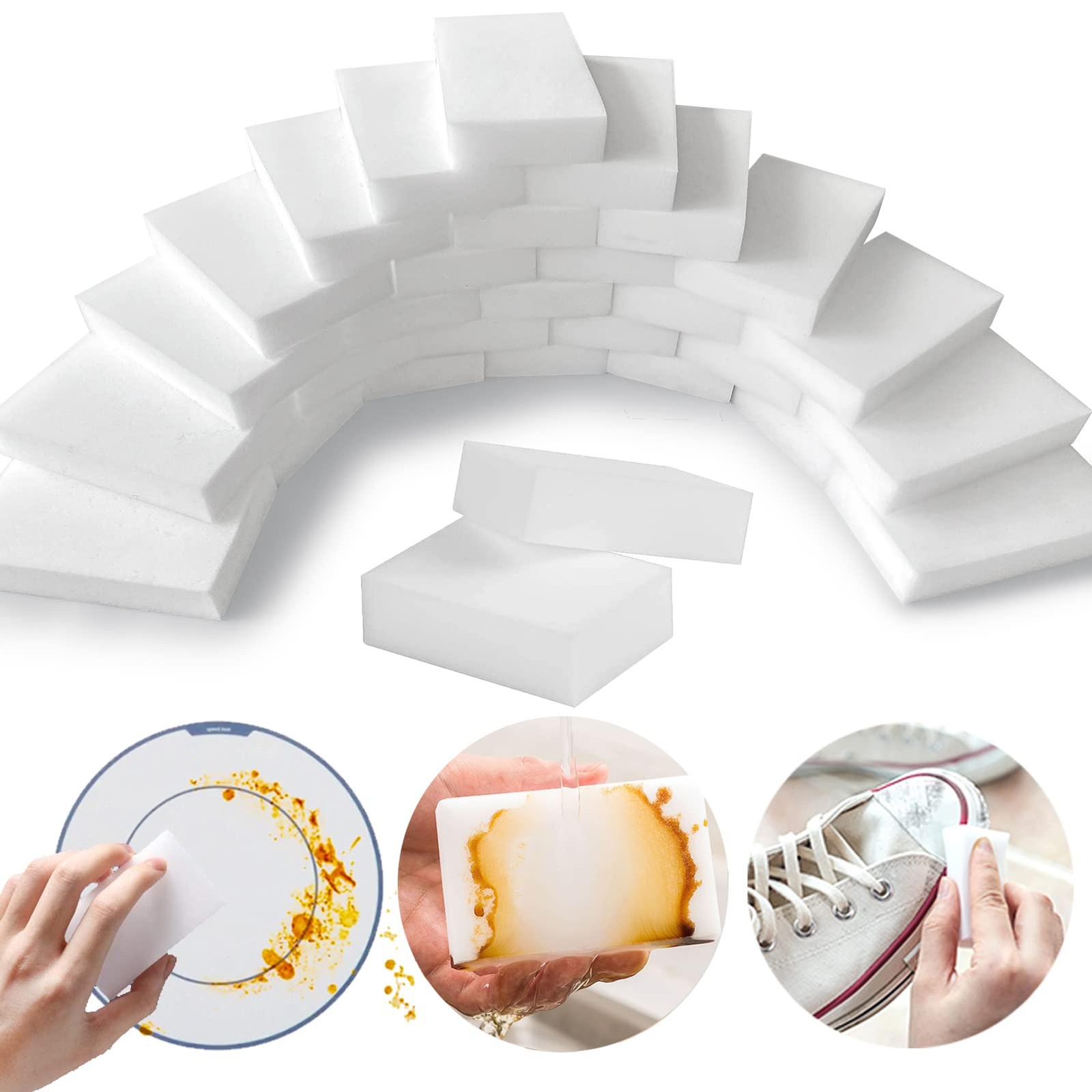 Magic Sponge Eraser 50 Pack Melamine Sponge Sheets Foam In Bulk ...