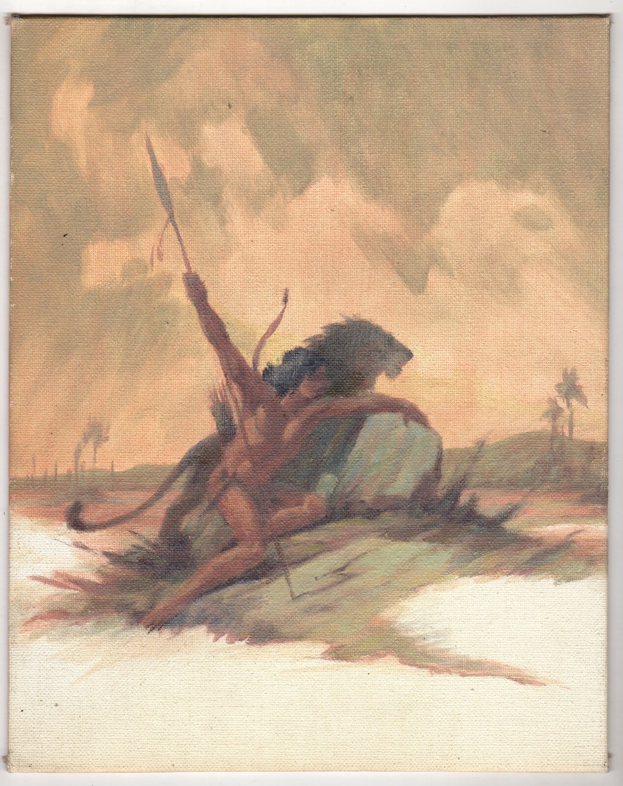 Roy G. Krenkel Original Art - (Tarzan and the Golden Lion) Oil Painting ...
