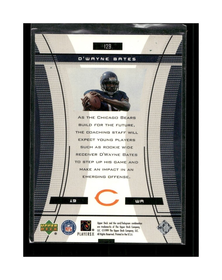 1999 Upper Deck Black Diamond D'Wayne Bates #129 Rookie RC FOOTBALL | eBay