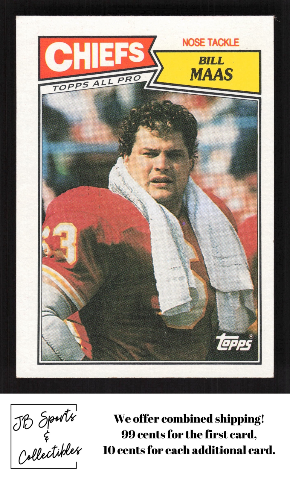 1987 Topps Bill Maas #169 Kansas City Chiefs | eBay