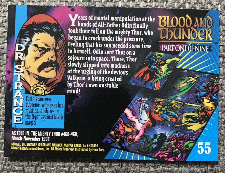 1994 Marvel Universe Blood and Thunder Dr. Strange #55 MINT CARD | eBay