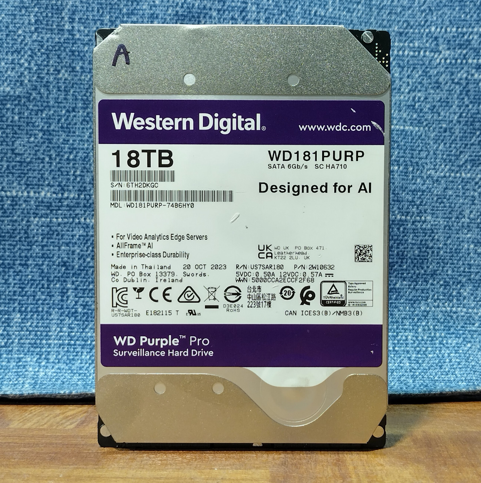 Western Digital Purple Pro Surveillance 18TB Hard Drive WD181PURP 3.5 ...