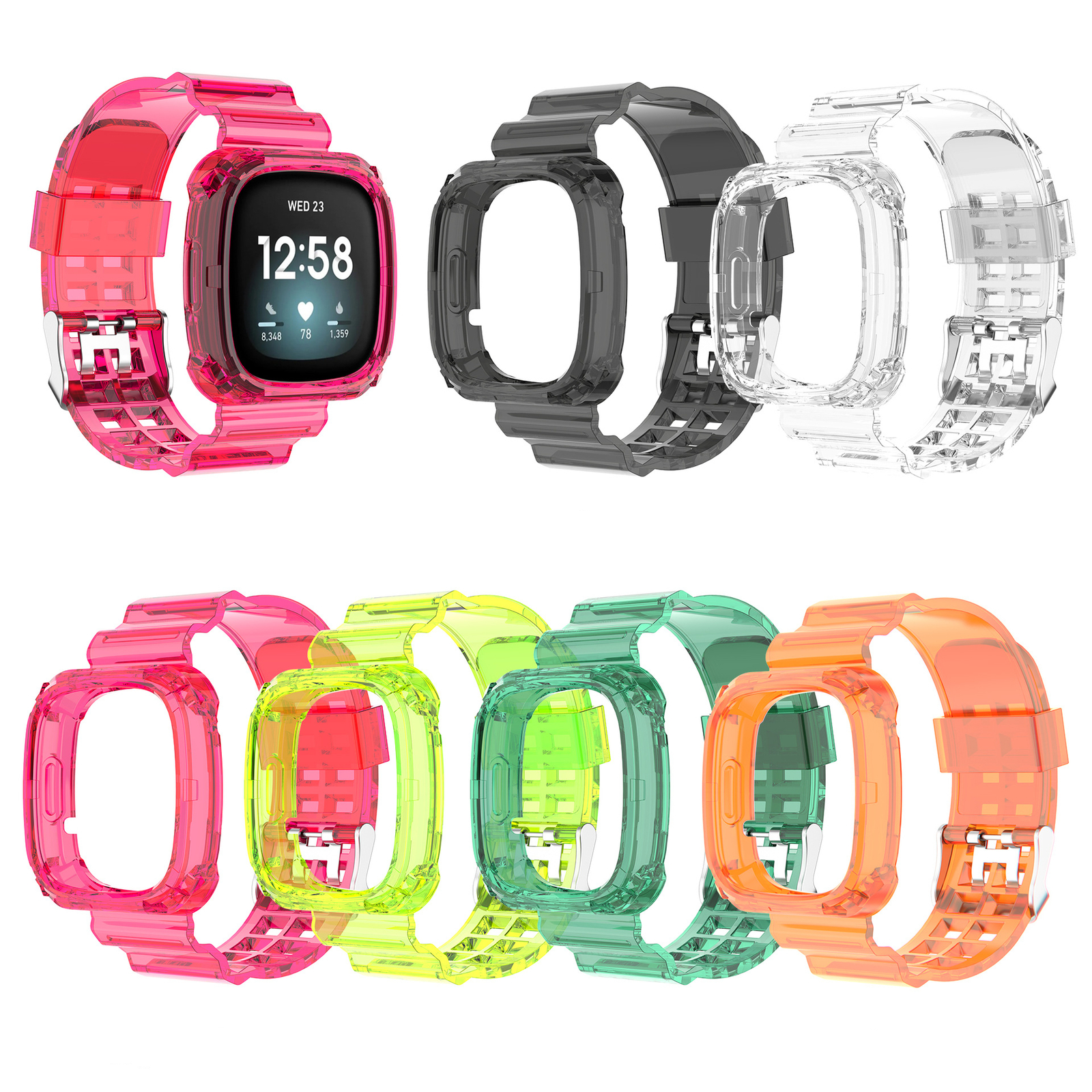 For Fitbit Versa 3 4 / Sense 2 / 1 TPU Strap Wristband Replacement ...