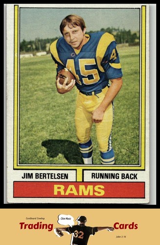 1974 Topps #231 Jim Bertelsen Los Angeles Rams RC Football Card VG/EX ...