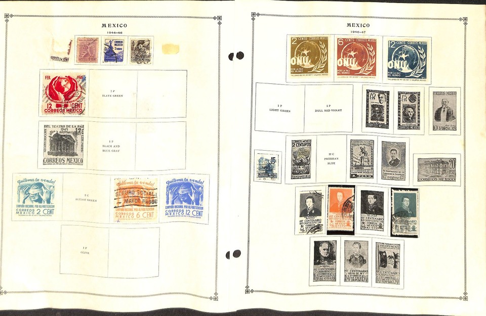 Mexico Stamp Collection on 18 Scott International Pages, 1856-1961 (BG ...