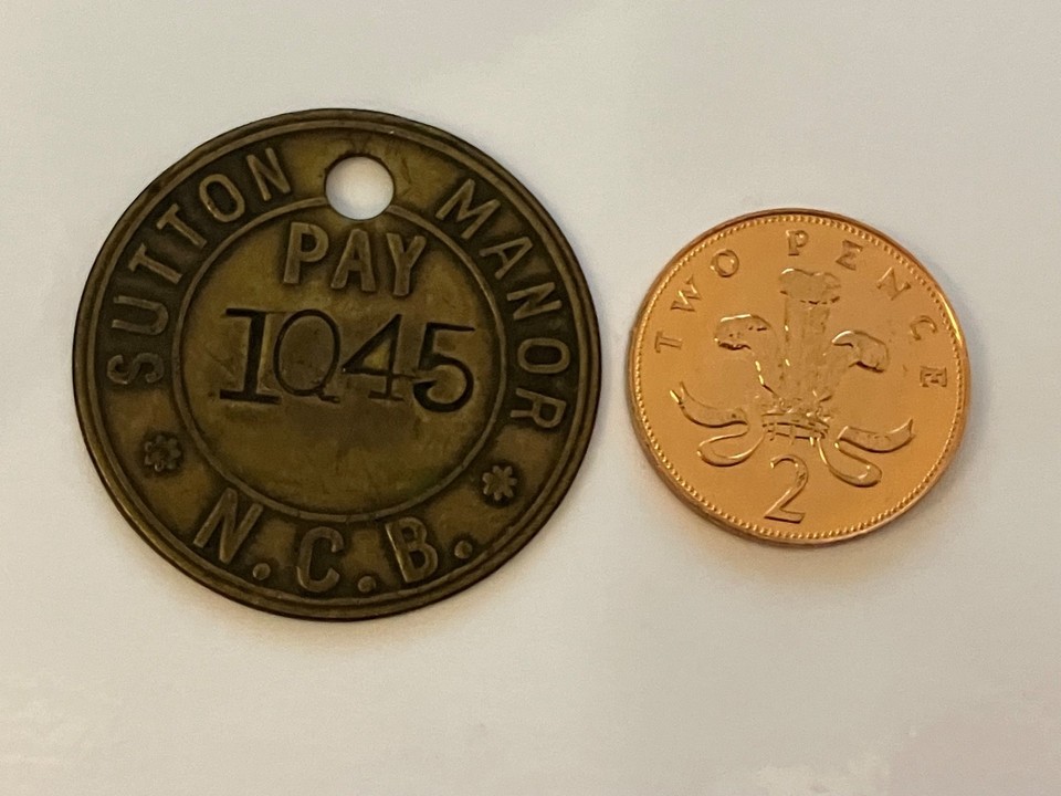 Original N.C.B National Coal Board Sutton Manor Colliery Pit Pay Check ...