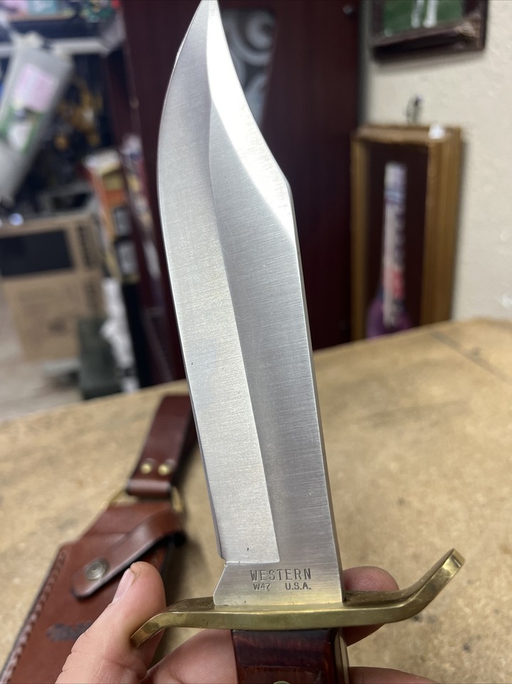 *MUST SEE* Rare Mint Vintage Western W47 Bowie Knife w/Original Leather ...