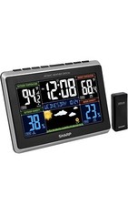 Sharp Wireless Weather Station Spc595 Time Date Moonphase Barometer ...
