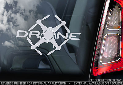 DRONE - Car Window Sticker - Drones Sign Quadcopter Vinyl Decal RC - V2 ...