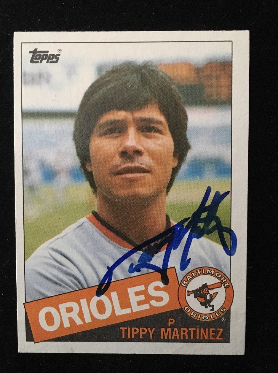 TIPPY MARTINEZ 1985 TOPPS Autographed Signed AUTO Baseball Card 445 ORIOLES | eBay