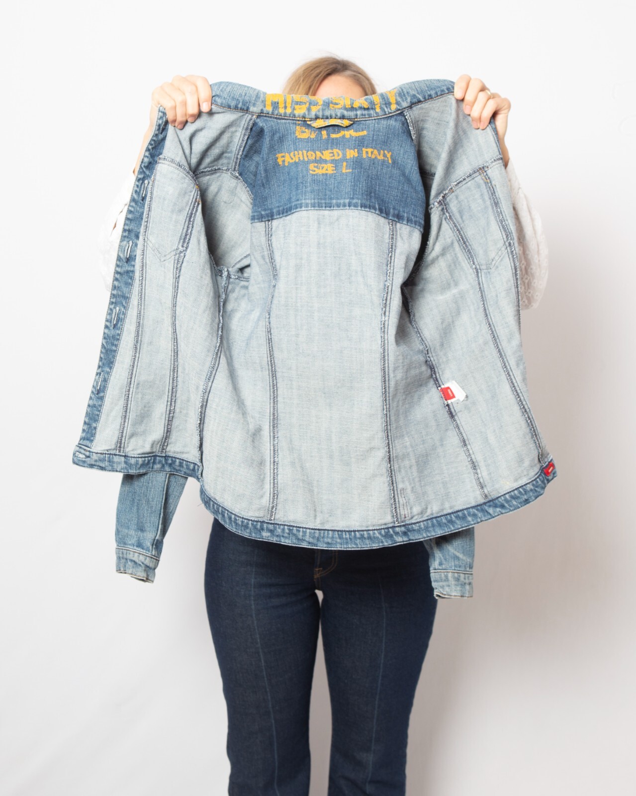 Barn Owl Hand Painted Denim Jacket Miss Sixty Fitted … - Gem
