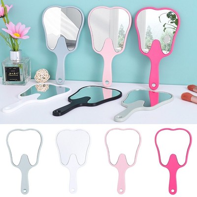 Tooth Shaped Makeup Mirror PVC Dental Mirrors Universal Handheld Mirror ...
