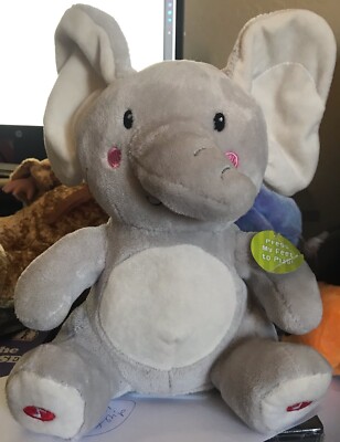 Spark Create Imagine Peek-A-Boo Grey Elephant Plush Toy Sings & Plays W ...