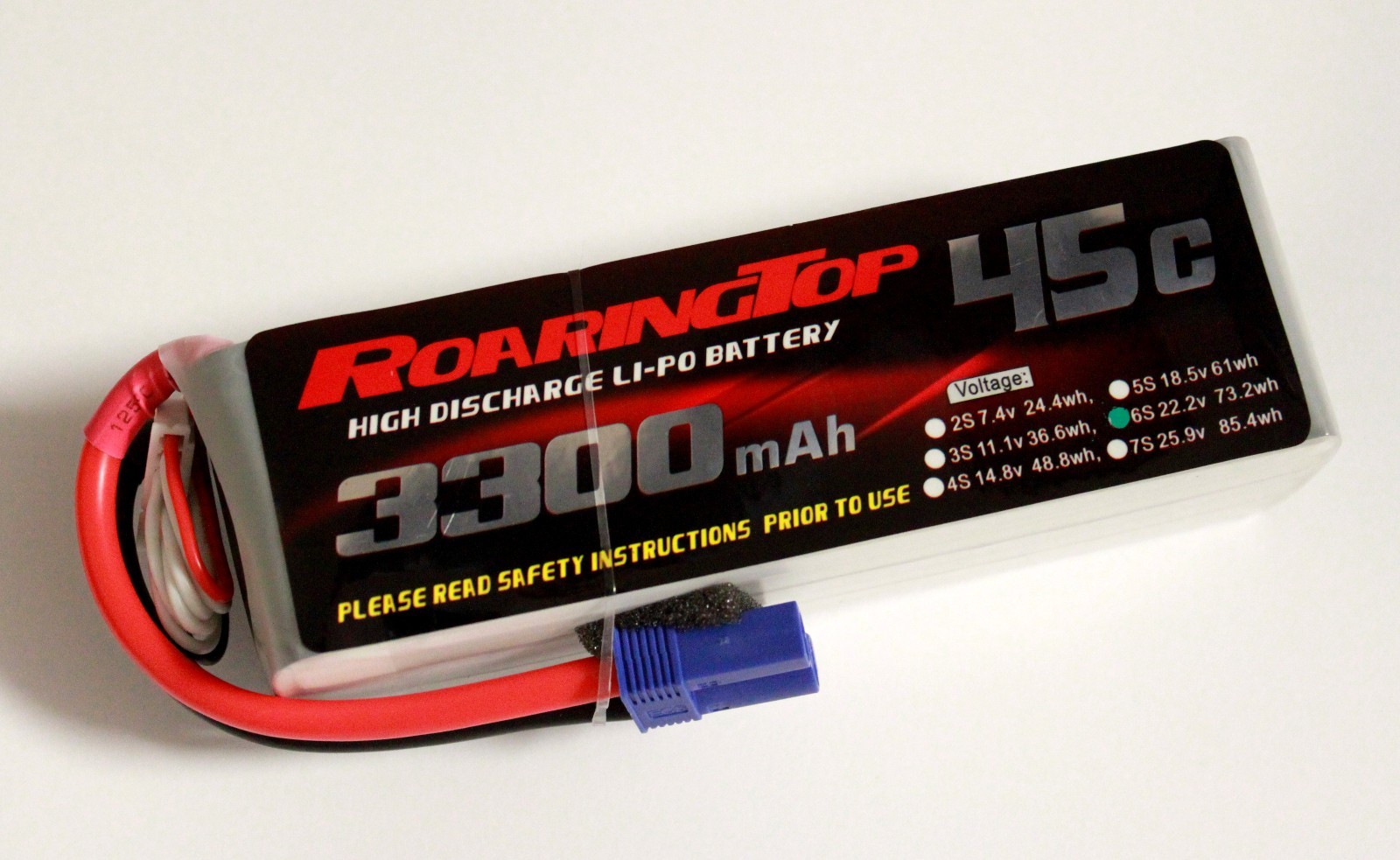 RoaringTop LiPo Battery Pack 45C 3300mAh 6S 22.2V with EC5 Plug | eBay
