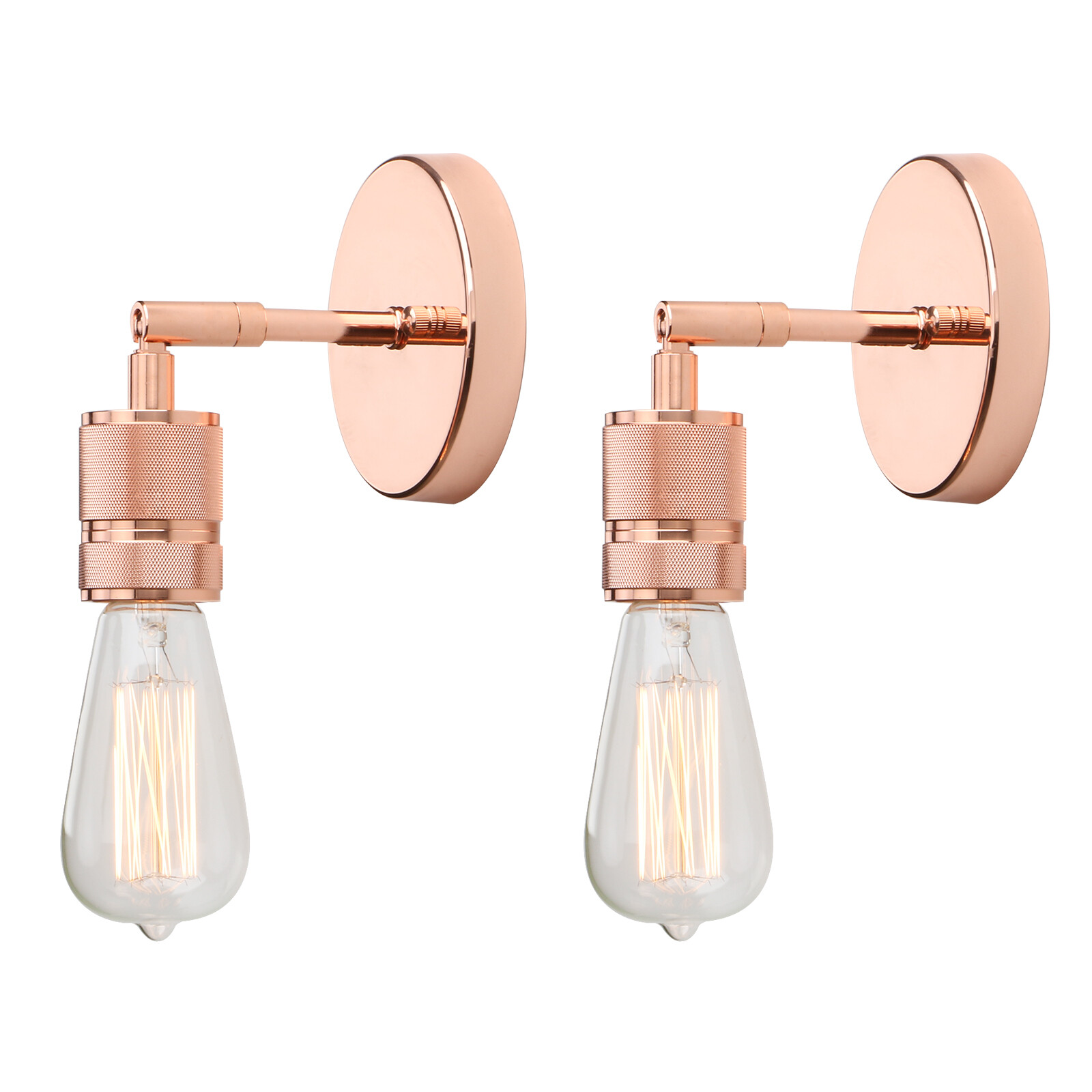 Set of 2 Retro Industrial Copper E27 Bare Lampholder Sconce Wall Lights Fixture | eBay