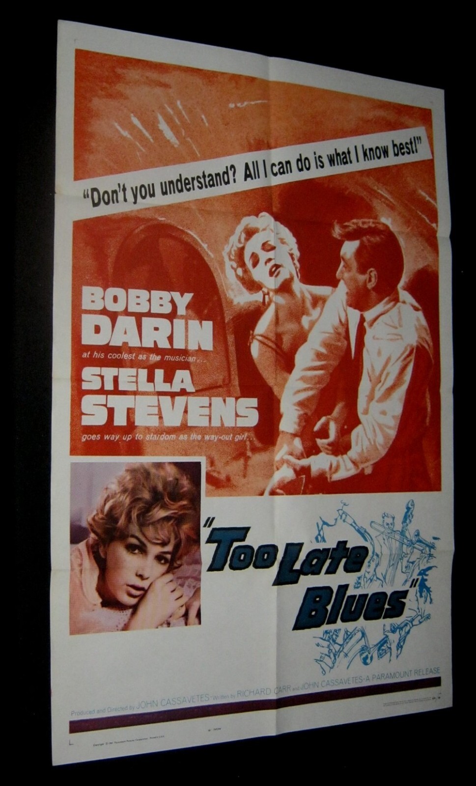 Original 1961 TOO LATE BLUES 1 Sheet John Cassavetes STELLA STEVENS ...