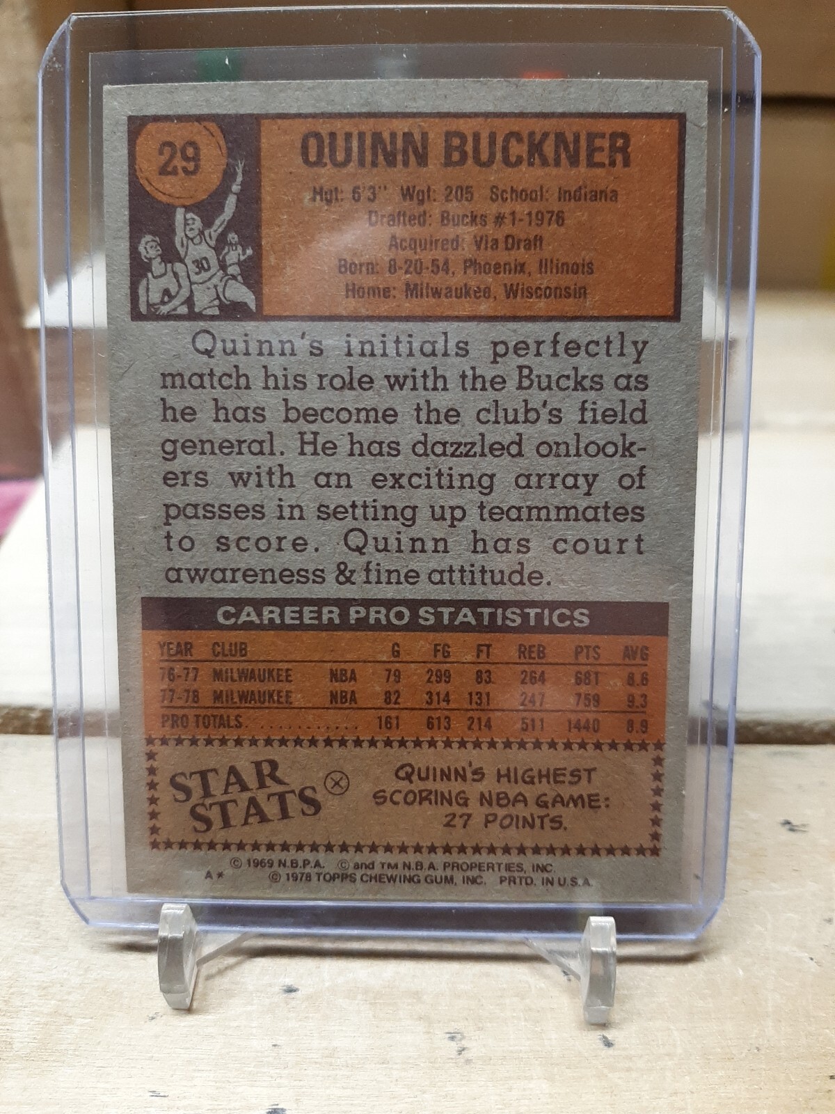 1978 Topps Basketball Card Quinn Buckner Milwaukee Bucks RC #29 | eBay