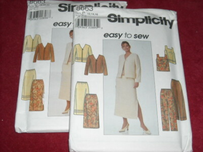 🌼 SIMPLICITY #8663 - LADIES EASY TO SEW TOP-JACKET & BOTTOMS PATTERN 12-22 FF | eBay