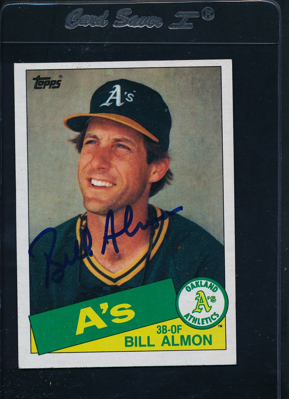 1985 Topps #607 Bill Almon A's Signed Auto *41433 | eBay
