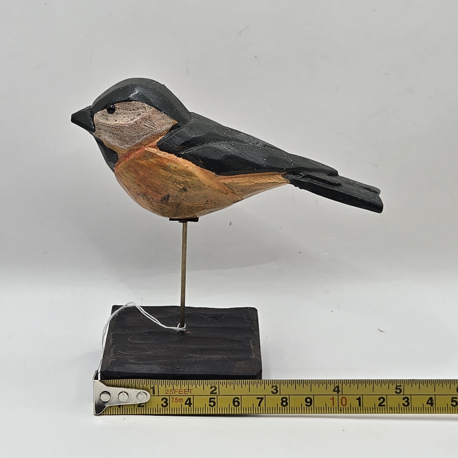 Big Sky Carvers Small Wooden Chickadee Sculpture Goldfinch Bird on wood ...