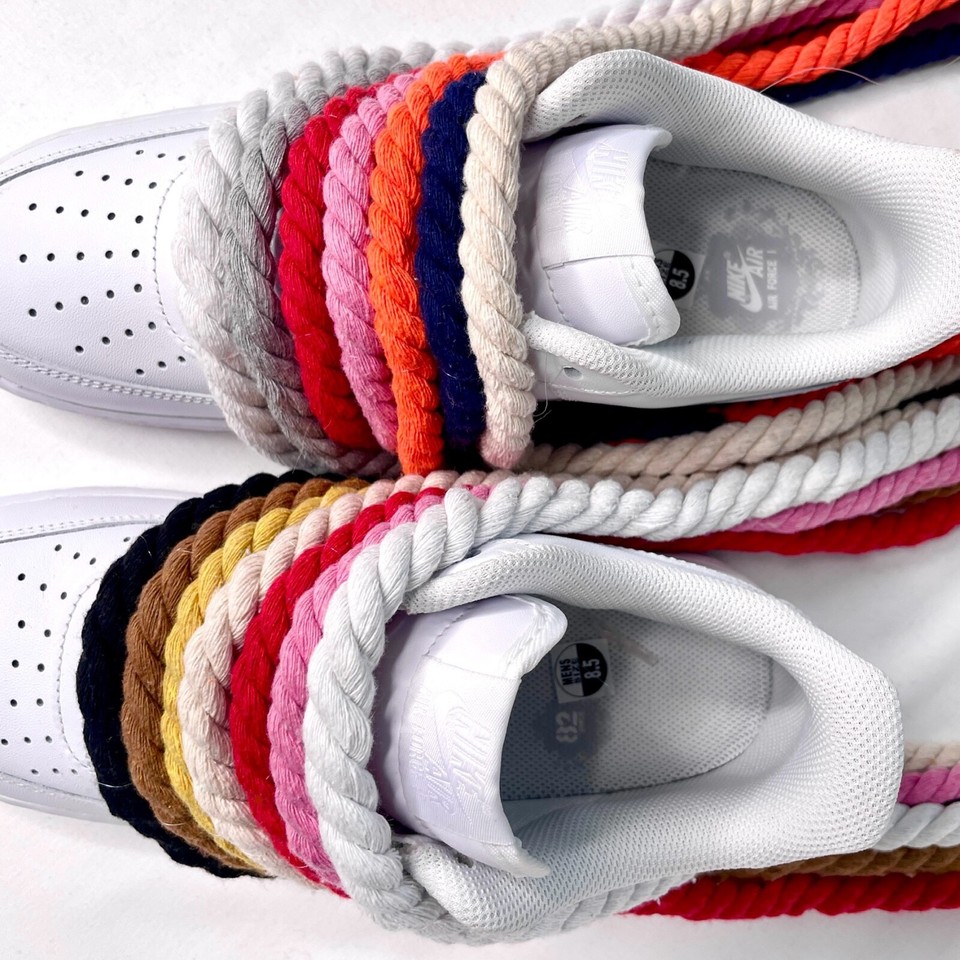 Chunky Rope Laces 8mm for Af1 | Thick Twisted Cotton Shoelaces | FAST ...