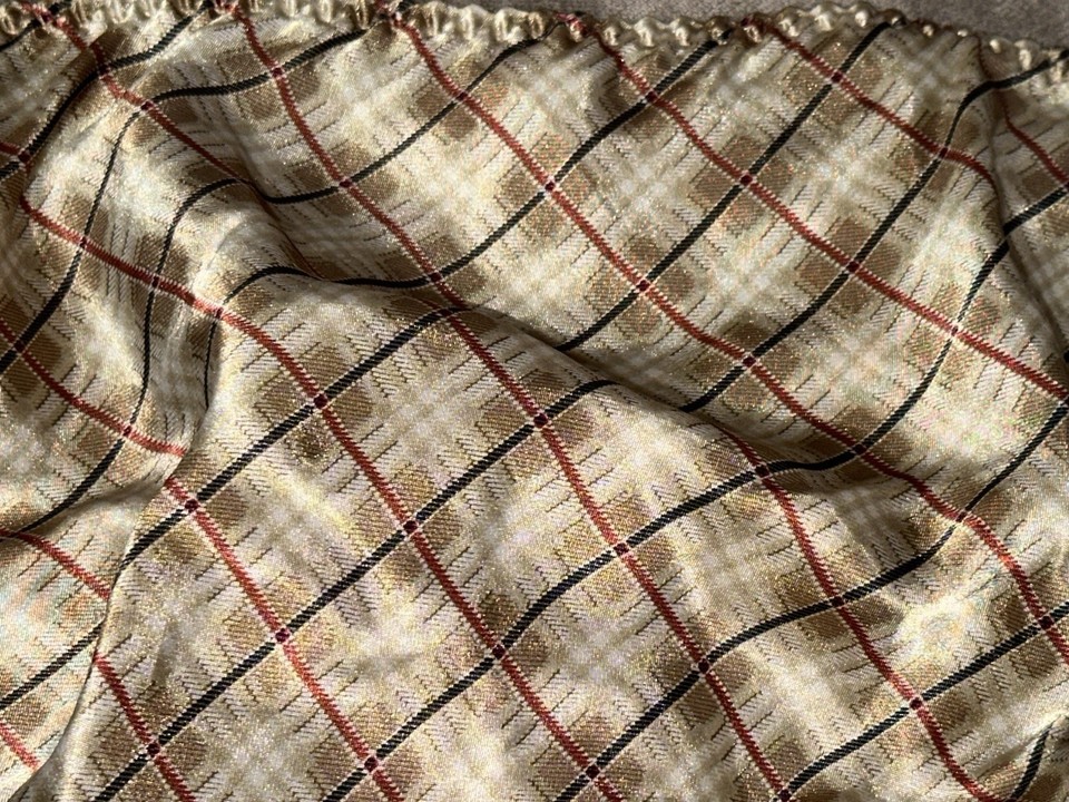 VINTAGE DELICATES PLAID SATIN STRING BIKINI PANTIES w/BOWS Sz 7 / L | eBay