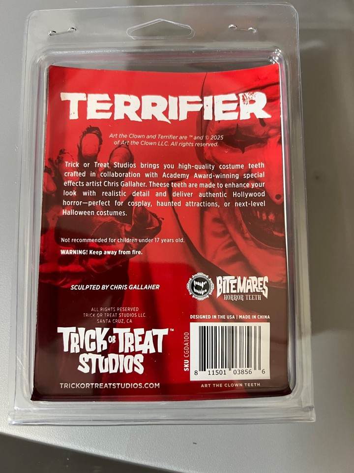 Trick Or Treat Studios Terrifier Art The Clown Teeth BRAND NEW | eBay