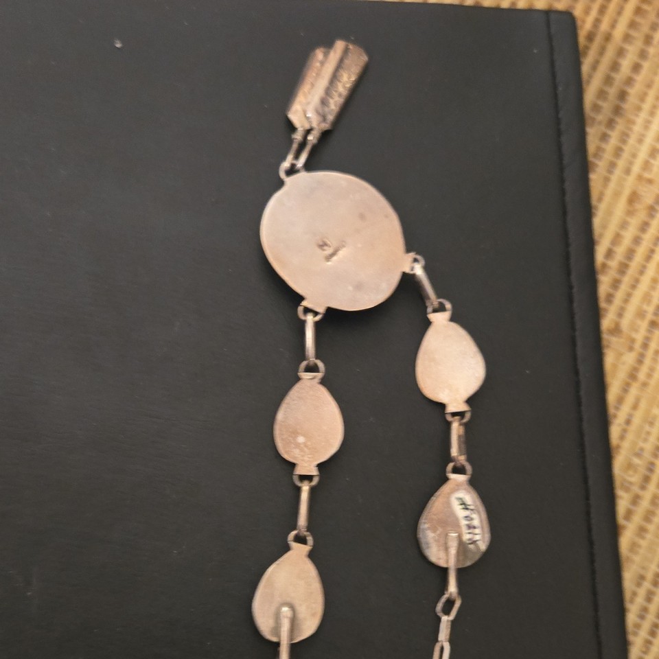 Sterling Silver Turquoise Native American Necklace Arrow Pendants Bear ...