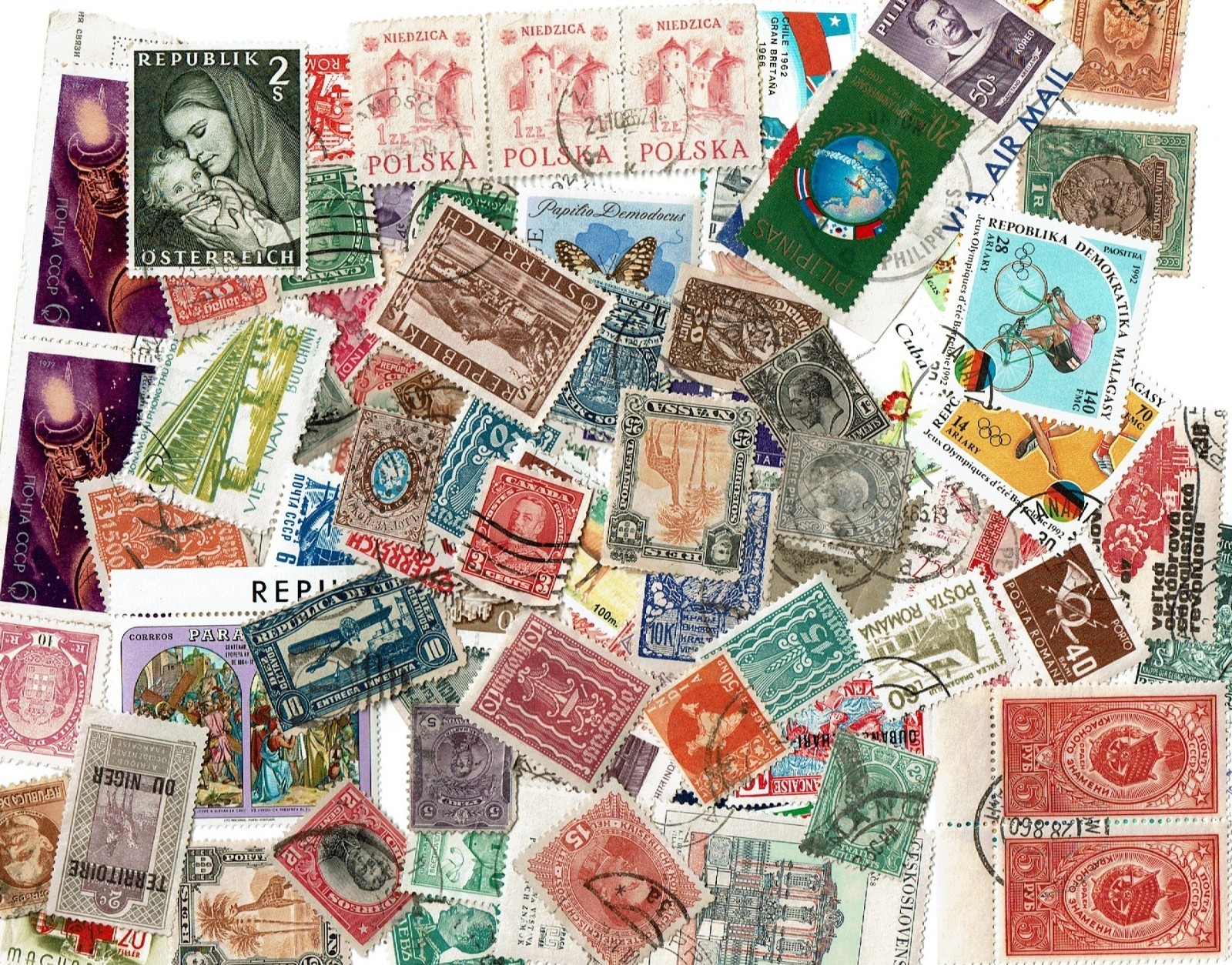 Worldwide Lot of 100+ Postage Stamps Lot#3 Many Countries Mint/Used