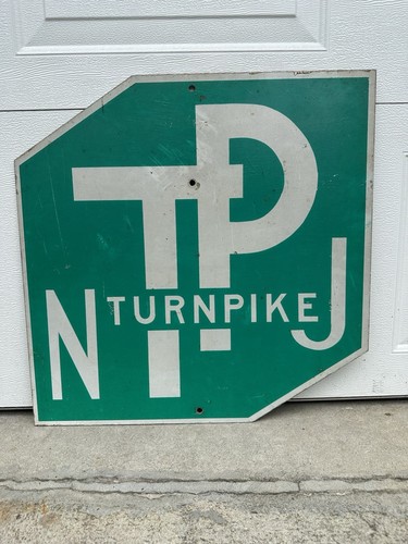 Vintage New Jersey Turnpike Highway Road Sign 24x24 Genuine Retired | eBay