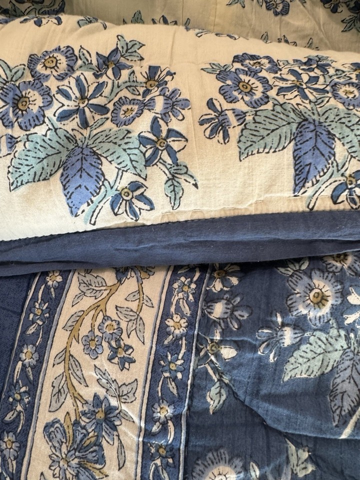 Pottery Barn Regan Handcrafted Reversible Quilt King 2 Euro Shams Block ...