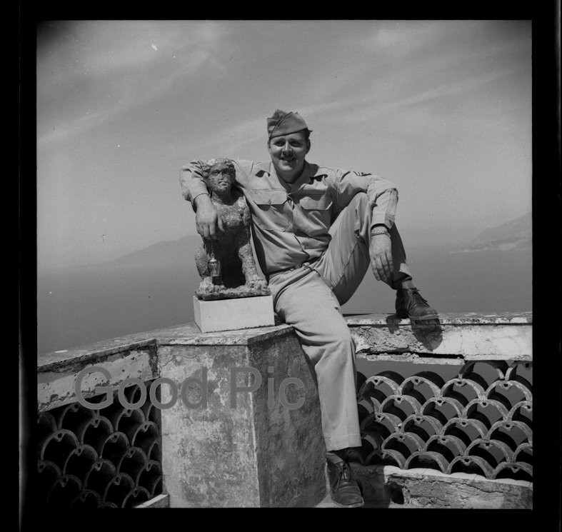 #NN2 - v B&W Vintage Photo Negative- Military- WW11 WW2- Man -Statue ...