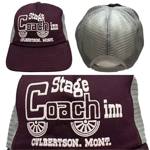Vtg Stage Coach Inn Mesh Trucker Snapback Hat Culbertson Montana USA ...