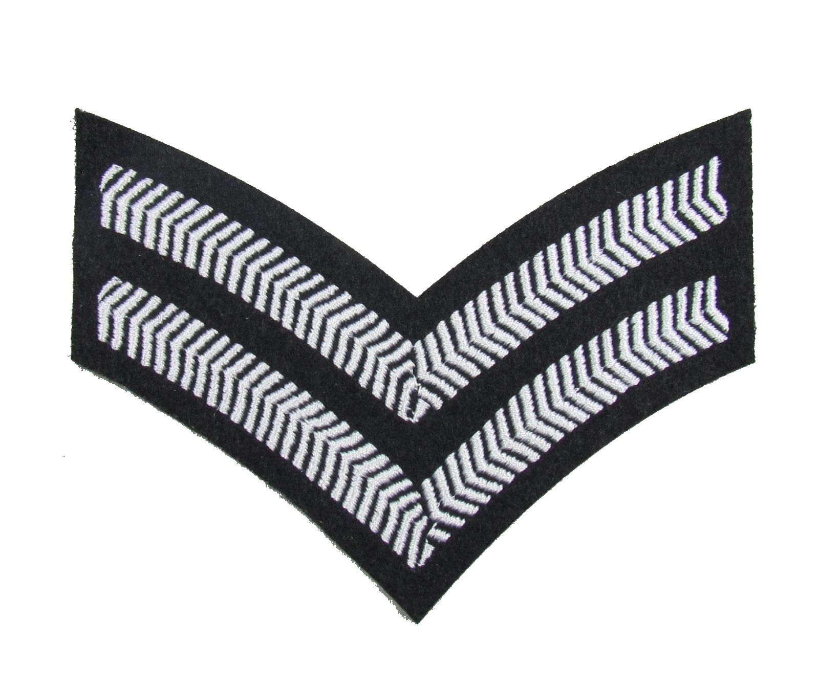Chevron Corporal Stripes Army Military SNCO Rank White on Black 2 Bars ...