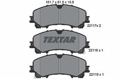 Textar 2211701 Brake Pad Set for sale online | eBay UK