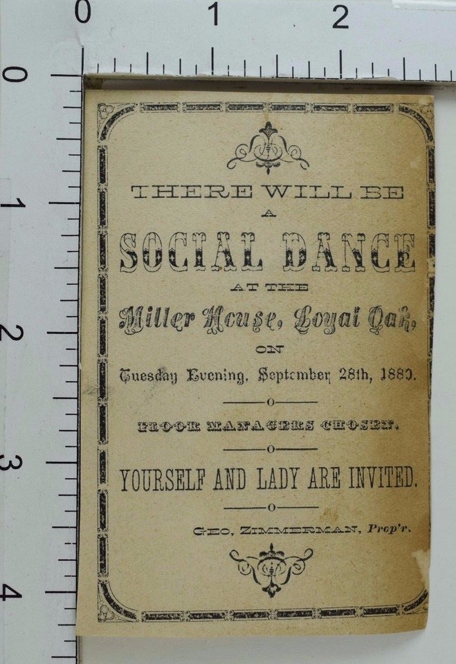 1880 Social Dance Invitation Victorian Trade Card Child Reading Paper ...