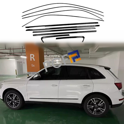 Fits For Audi Q5 Gloss Black steel Window Molding Trim Decoration ...