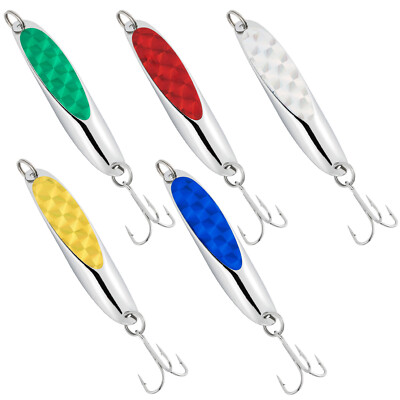 5pcs Fishing Metal Lures Spinner Spoons 3/4oz Casting Trout Pike Bass ...
