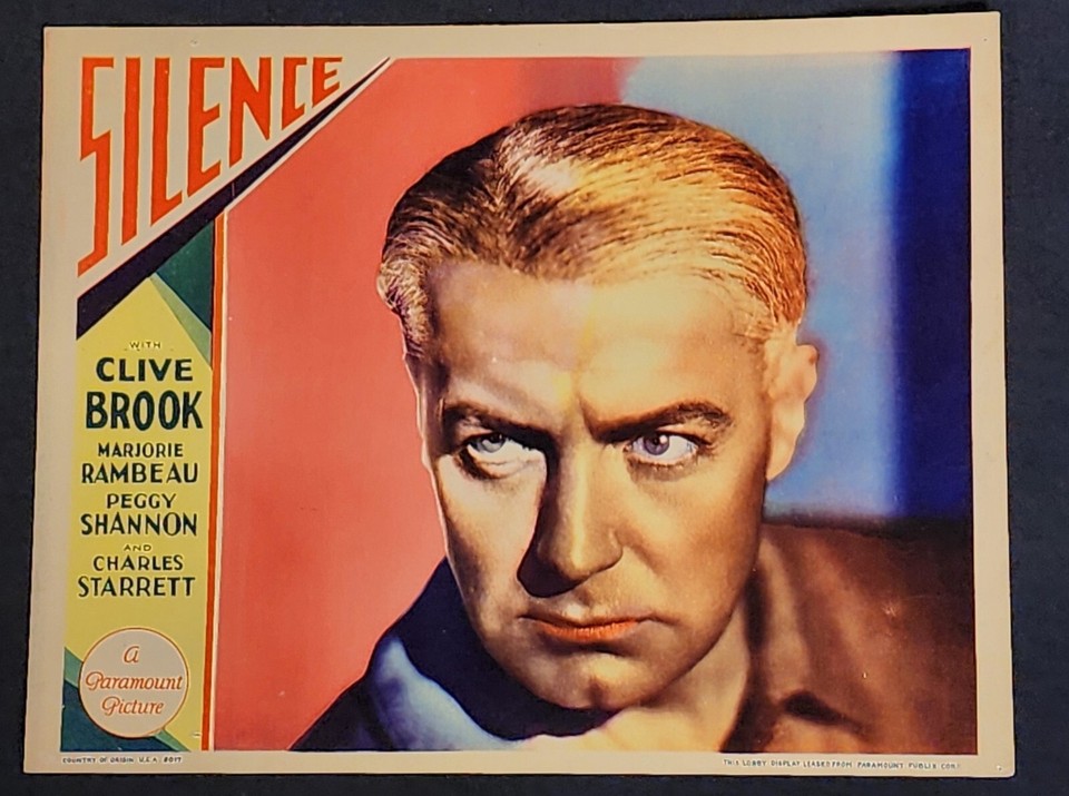 SILENCE 1931 * CLIVE BROOK * GORGEOUS PARAMOUNT C/U LOBBY CARD * EXTREMELY RARE! | eBay