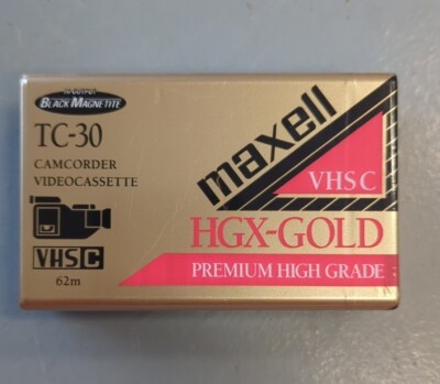 Sealed Maxwell VHS-C TC-30 HGX-GOLD Premium High Grade Tape Mint Free ...