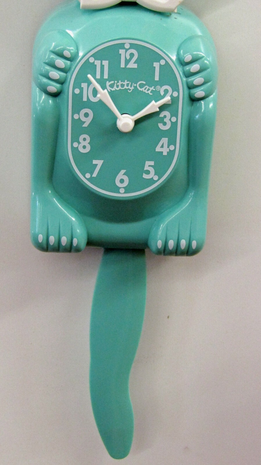 OCEAN WAVES KITTY CAT CLOCK (3/4 Size) 12.75" Green Battery Kit-Cat ...