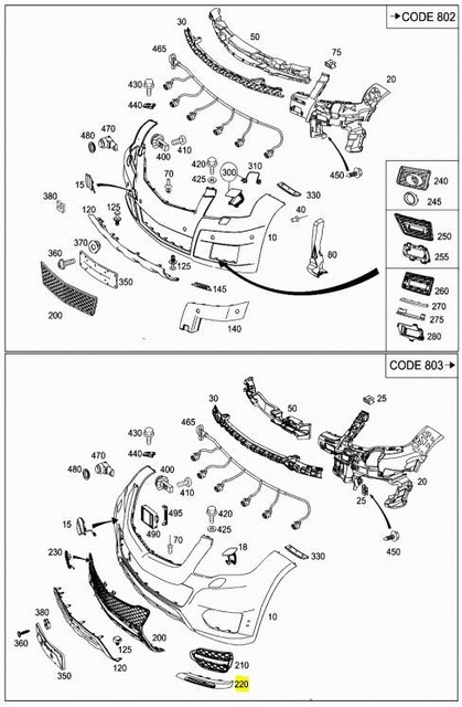 Mercedes-Benz Glk-class X204 Front Bumper Left Trim A2048853374 for ...