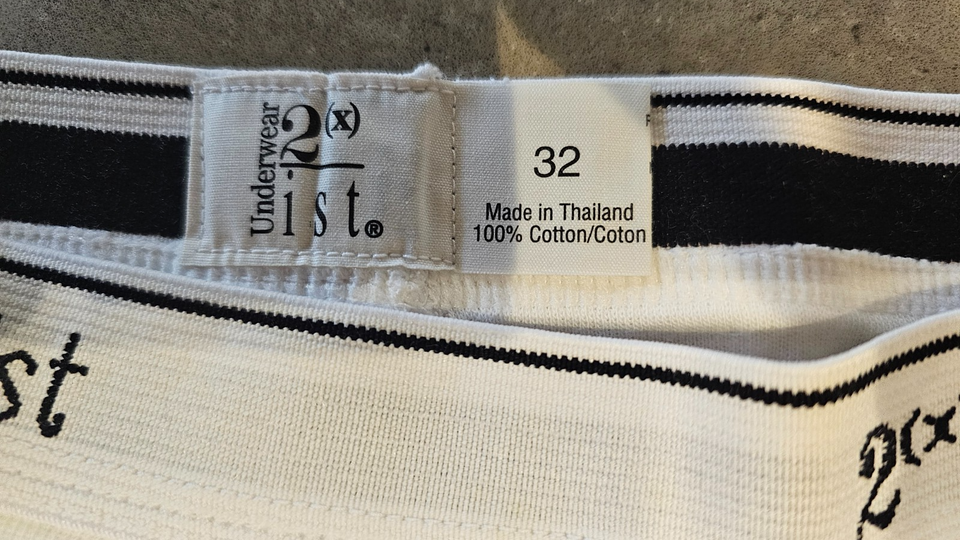 2XIST 2(x)ist VINTAGE FLY FRONT WHITE BRIEF DOUBLE REAR PANEL NWOT RARE ...