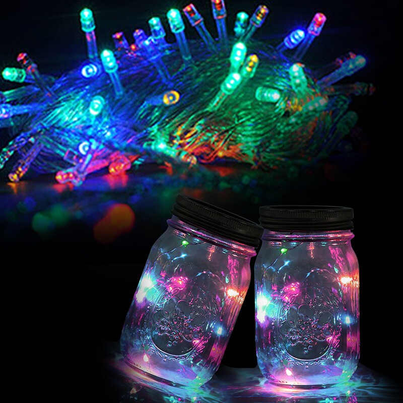 3/6Pcs Solar Powered Mason Lid 20 LED Fairy Light Jar String Lights ...