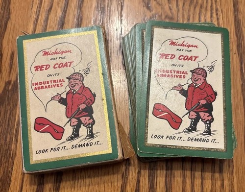 Vintage Michigan red coat advertising hunting theme Playing cards ...